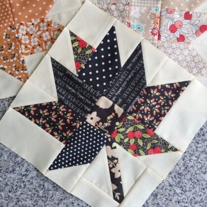 Falling Leaves Quilt Block - Free Pattern - Ilovecrafts