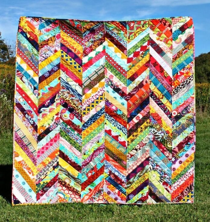 Magic No-Scraps Herringbone Free Pattern - Ilovecrafts