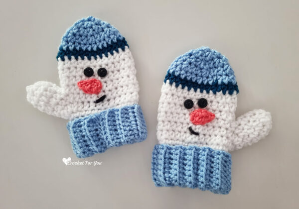 Crochet Snowman Mittens Free Pattern - Ilovecrafts