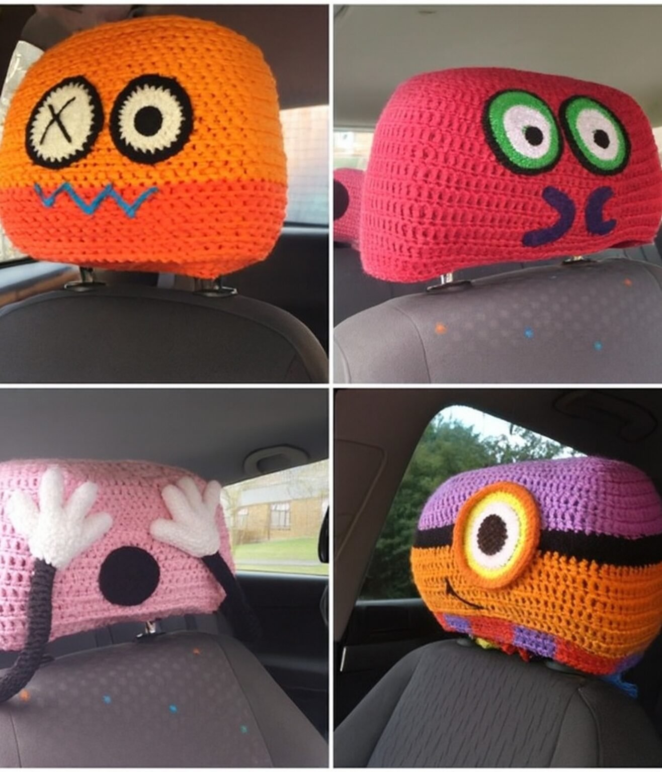 5 Crochet Car Headrest Covers Free Crochet Pattern - Ilovecrafts